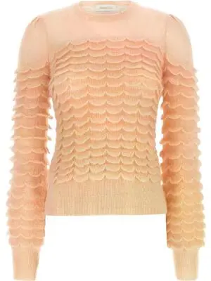 Zimmermann Hypnotic Scallop Sweater - Pink