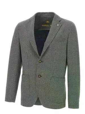MANUEL RITZ Houndstooth-pattern Blazer - Grey