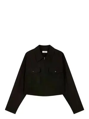 STUDIO TOMBOY Zip-up Shirt - Black