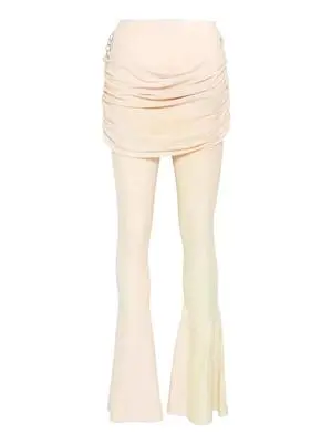 MEDEEA Ruched Flared Trousers - Neutrals