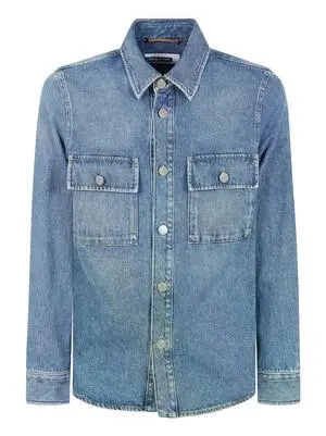 Jacob Cohen Faded Effect Denim Shirt Jacket - Blue