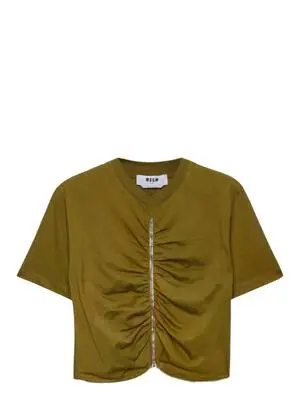MSGM Zip-detail T-shirt - Green