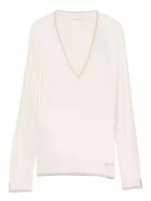 Liu Jo V-neck Knit Sweater - Neutrals