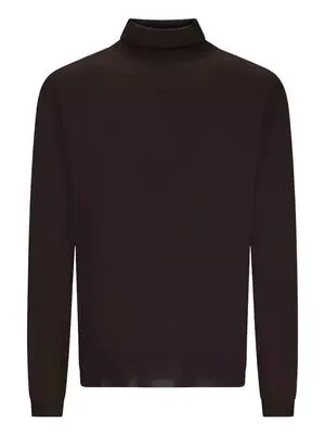 GOES BOTANICAL Turtleneck Long Sleeve Sweater - Brown