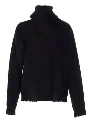 UMA WANG Cutout Distressed Sweater - Black