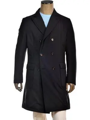 Kiton Double-breasted Raincoat - Blue