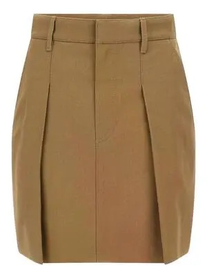 Brunello Cucinelli Pleated Midi Skirt - Brown