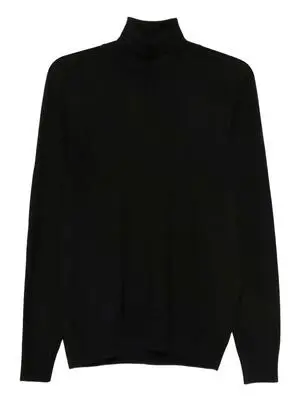 GRAN SASSO Roll-neck Fine Knit Sweater - Black