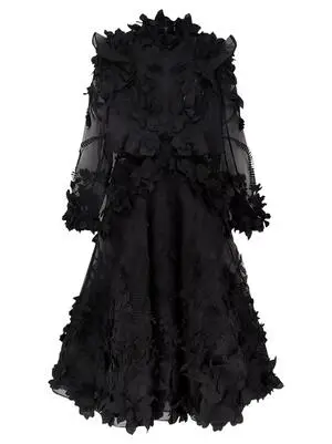 Zimmermann Hypnotic Applique Silk Maxi Dress - Black
