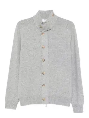 GRAN SASSO Virgin Wool Button-up Cardigan - Grey