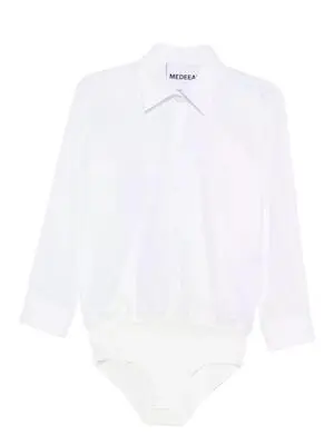 MEDEEA Cotton Shirt Bodysuit - White