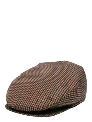 Prada Houndstooth Beret - Brown