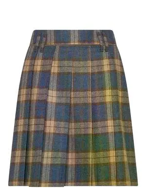 Seventy Plaid Pleated Skirt - Blue