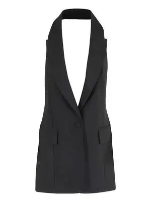 Marella Single-button Sleeveless Jacket - Black