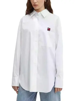 Dkny Logo-detail Cotton Shirt - White