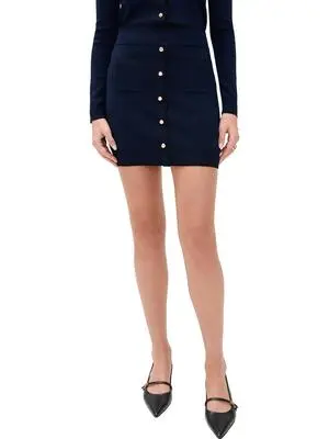 LE BOP Diana Knit Skirt - Navy