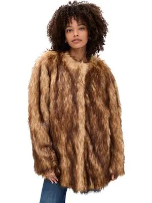 A.L.C. Bria Faux Fur Coat - Brown