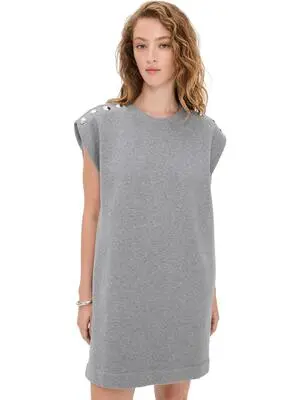 Clare V. Sleeveless Fleece Mini Dress - Grey Melange