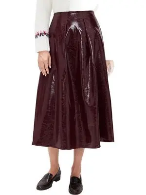 Hunter Bell Atlyn Faux Leather Skirt - Oxblood