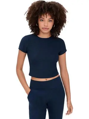 Beyond Yoga Featherweight Cropped Tee - Nocturnal Navy