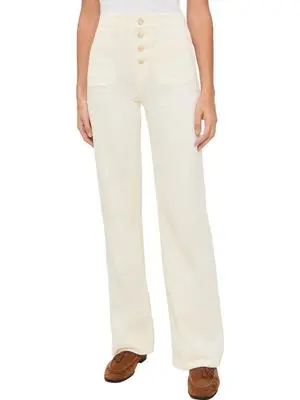 Faherty Brand Stretch Terry Corduroy Patch Pocket Trousers - Egret