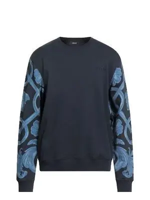 Versace Sweatshirt In Cotton With Embroidered Logo - Blue
