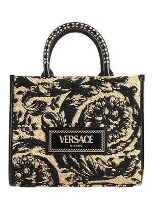 Versace Shopper Bag With Floral Print - Black