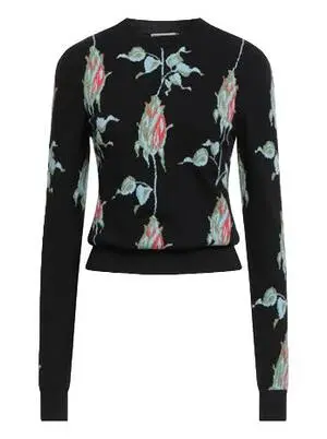 Emilio Pucci Jacquard-knit Floral-print Wool Sweater - Black