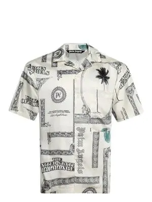 Palm Angels Pa Dollar Bowl Shirt /black - Ivory