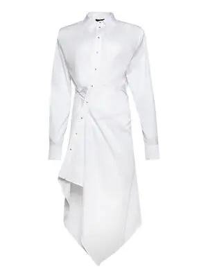 MUGLER Asymmetric Shirt Dress - White