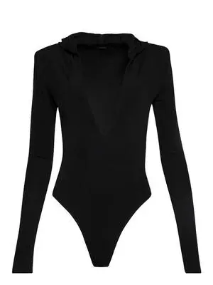 MUGLER Long Sleeve Bodysuit - Black