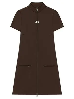COURRÃ¨GES Courrèges Interlock Tracksuit Mini Dress - Brown