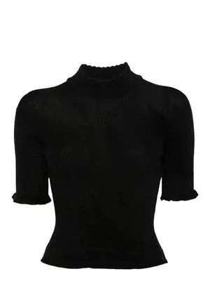 Cecilie Bahnsen Ruffled Sweater - Black