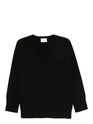 BEYOU V-neck Long Sleeve Sweater - Black