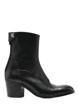 ALBERTO FASCIANI 55mm Block-heel Leather Boots - Black
