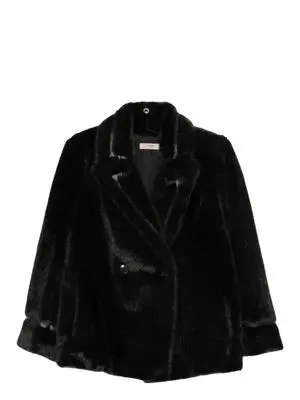 TWINSET Double-breasted Coat - Black