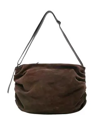 REPTILE'S HOUSE Ruched Leather Shoulder Bag - Brown