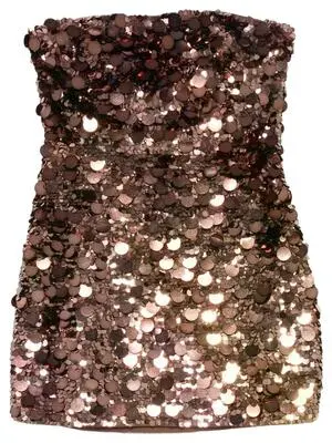 Retrofete Sequin-embellished Mini Dress - Brown