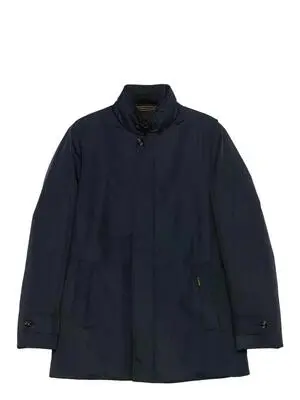 MOORER Buttoned Stand Collar Coat - Blue