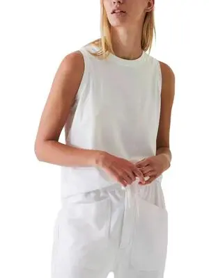 PATRICK ASSARAF Crew-neck Sleeveless Top - White