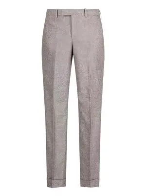 PT TORINO Virgin Wool-blend Herringbone Pattern Pants - Grey