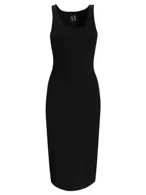 Armani Exchange Ribbed Midi Dress - Black