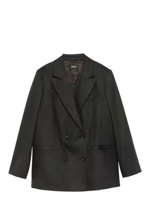 A.p.c. Double-breasted Wool Blazer - Brown