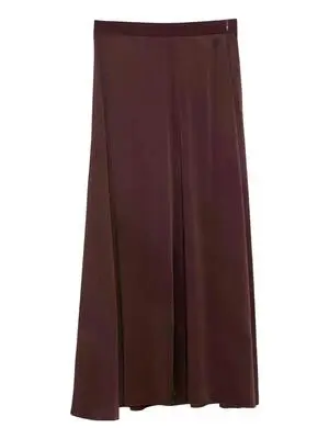 FORTE_FORTE Side-zip A-line Skirt - Brown