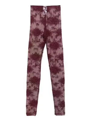 Andamane Floral-lace Leggings - 380 Cabernet