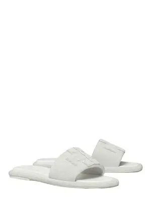 Tory Burch Pavé Double T Burch Slide - Optic White/white