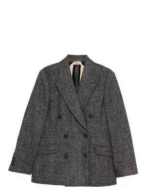 N°21 Double-breasted Checked Jacket - Grey