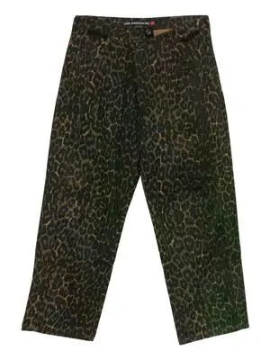 Andersson Bell Animal-print Wide-leg Pants - Green