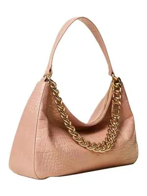 TWINSET Crocodile-effect Chain Shoulder Bag - Pink