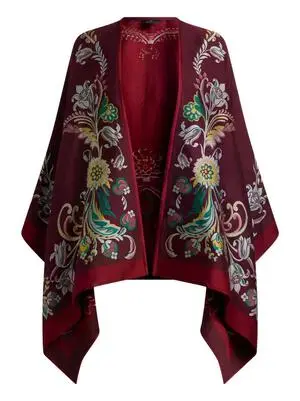 Etro Floral-jacquard Cape - Red